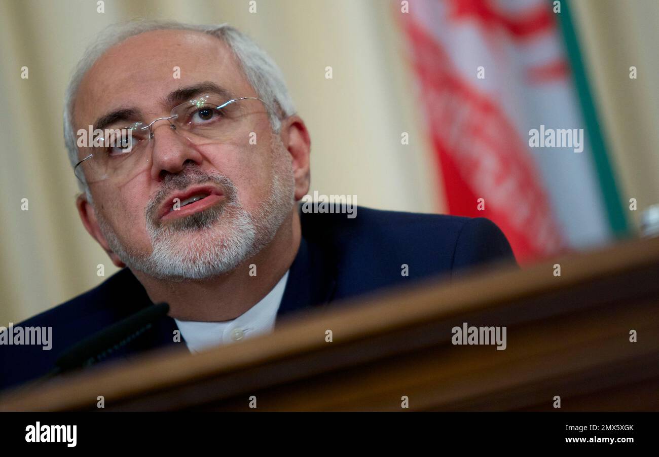 Iranian Foreign Minister Mohammad Javad Zarif speaks during a news ...