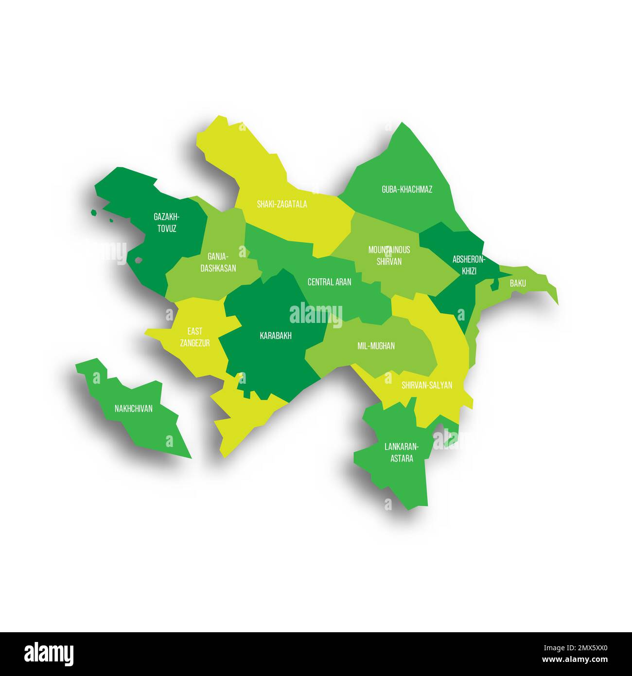 Azerbaijan political map of administrative divisions Stock Vector Image ...