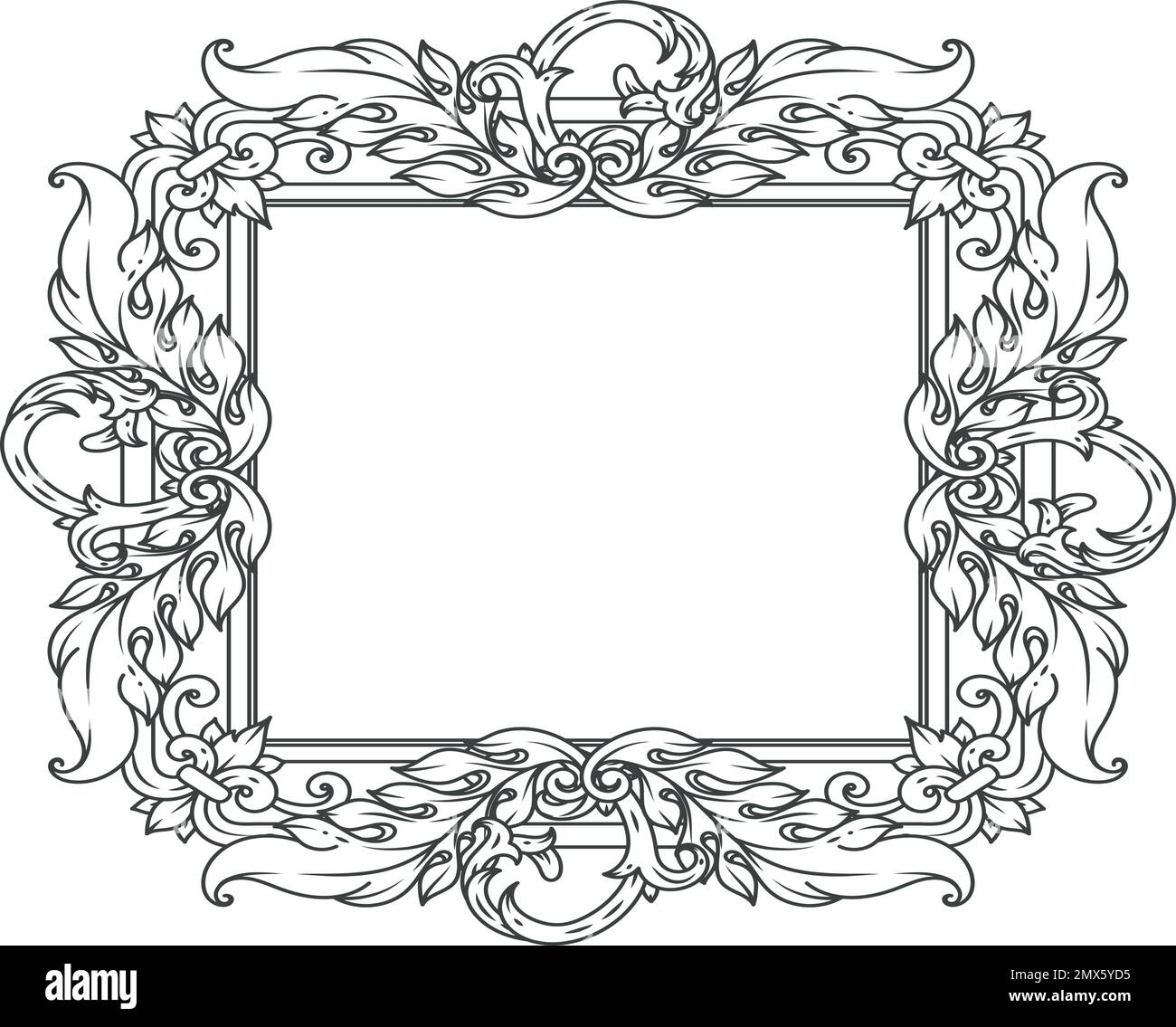 Ornate vintage frame. Decorative baroque flourish border Stock Vector ...
