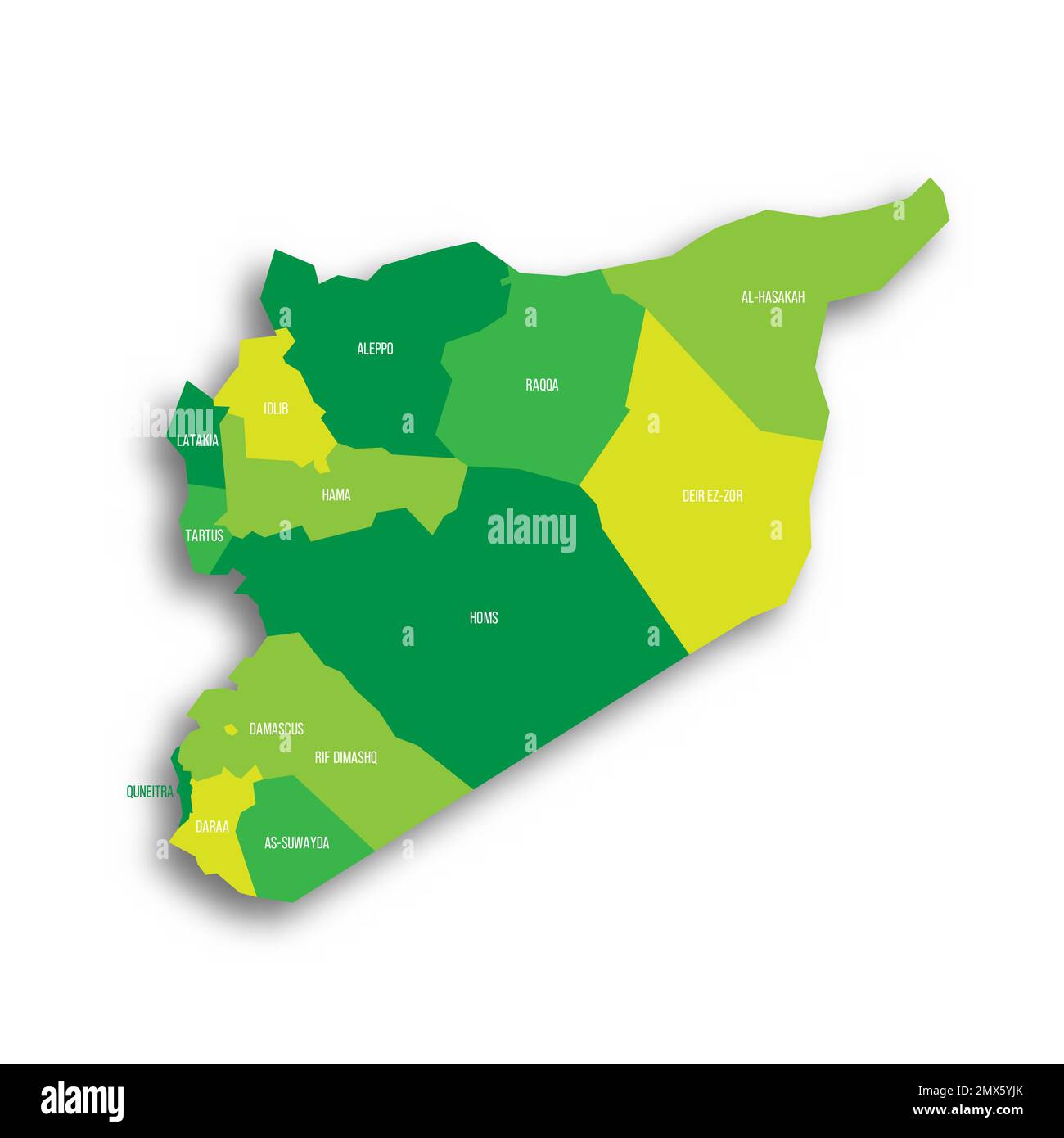 Syria political map of administrative divisions Stock Vector Image ...