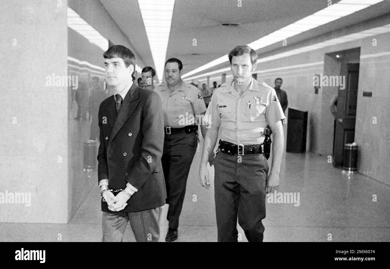 FILE - In this Oct. 12, 1971 file photo, Charles "Tex" Watson, left, is ...