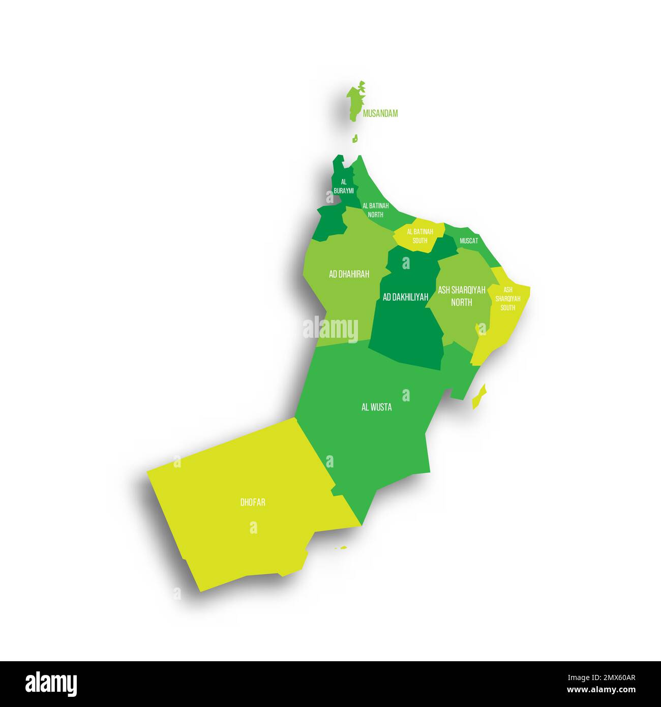 Oman political map of administrative divisions Stock Vector Image & Art - Alamy