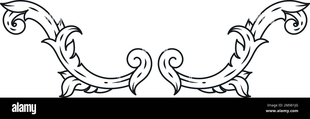 Decorative filigree elements. Ornate header in vintage style Stock ...