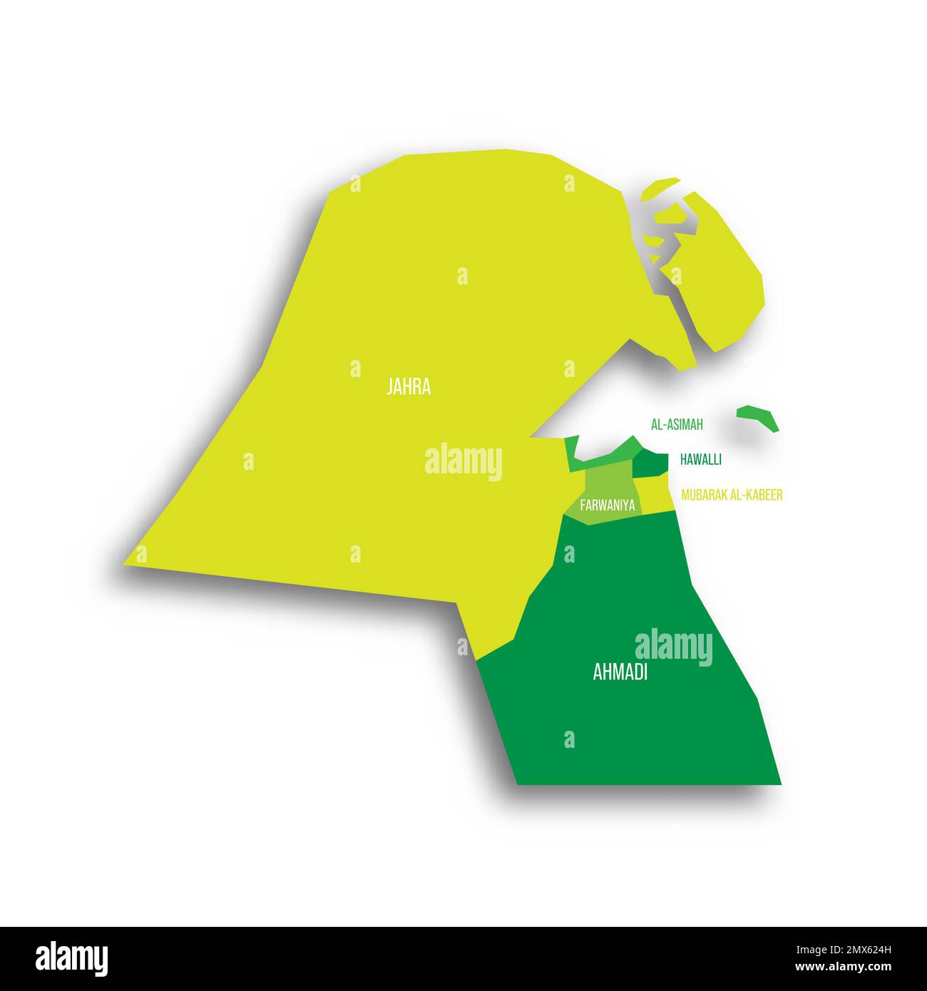 Kuwait political map of administrative divisions Stock Vector Image ...