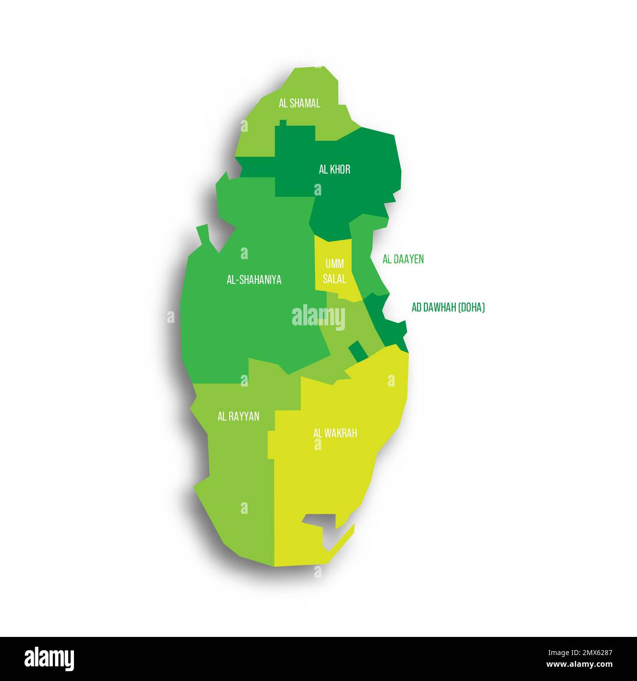 Qatar Political Map Qatar Political Map Of Administrative Divisions