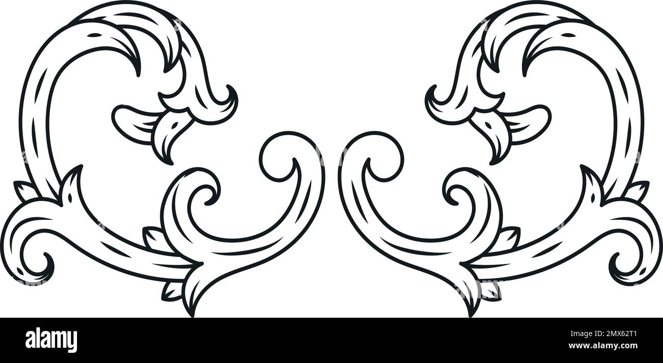 Decorative victorian ornament. Ancient element. Flourish filigree Stock ...