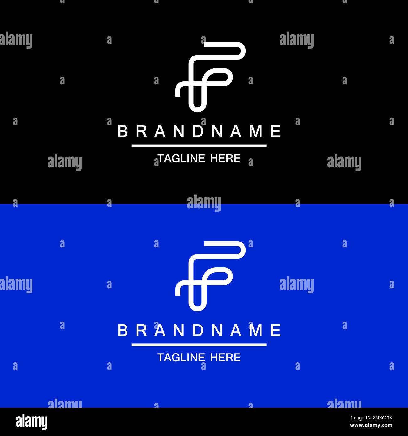 Creative minimal FP PF letter business logo initial based Monogram icon ...