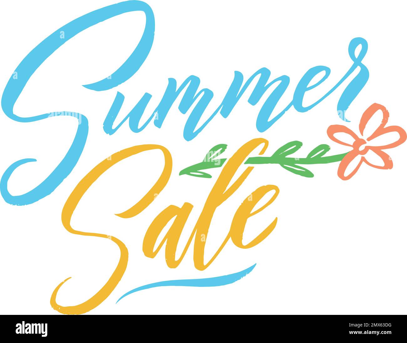 Summer sale lettering. Color handwritten season offer logo Stock Vector ...