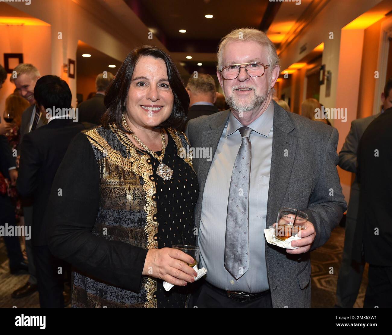 Candace Saunders, left, and Russell Saunders attend the 68th ...