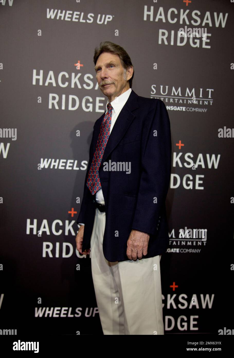 Desmond Doss Jr. poses on the red carpet for a screening of the movie ...