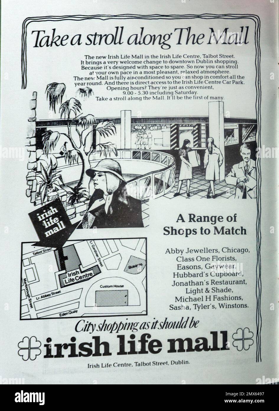 A 1981 advertisement for the Irish Life Mall in Talbot Street, Dublin ...