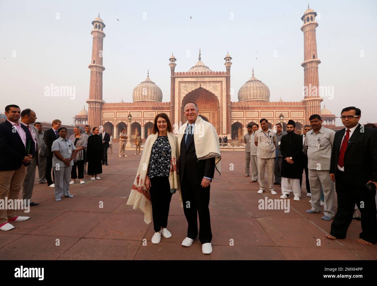New Zealand's Prime Minister John Key, right, and his wife, Bronagh Key ...