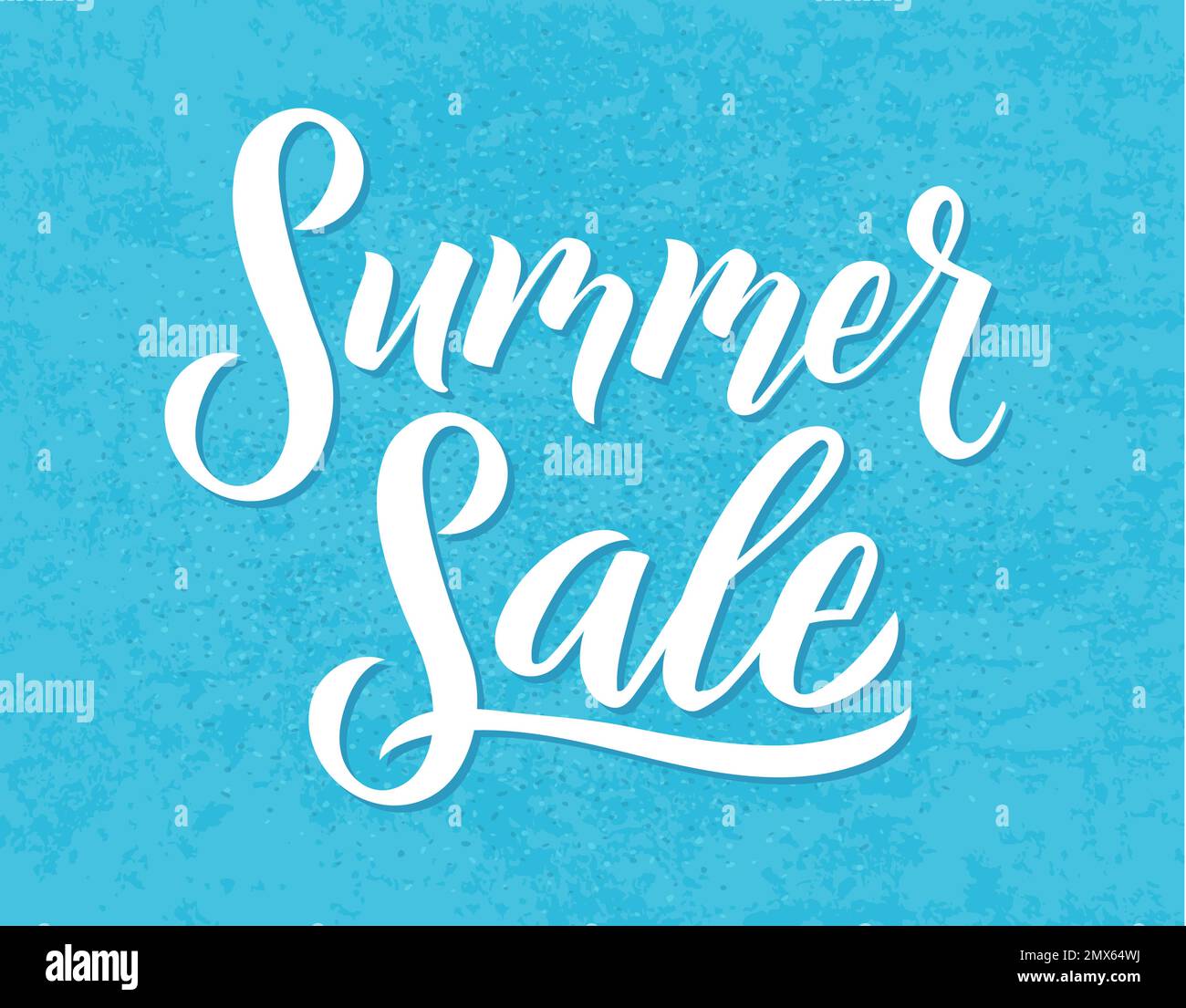 Summer sale logo. Blue emblem with hand drawn words Stock Vector Image ...