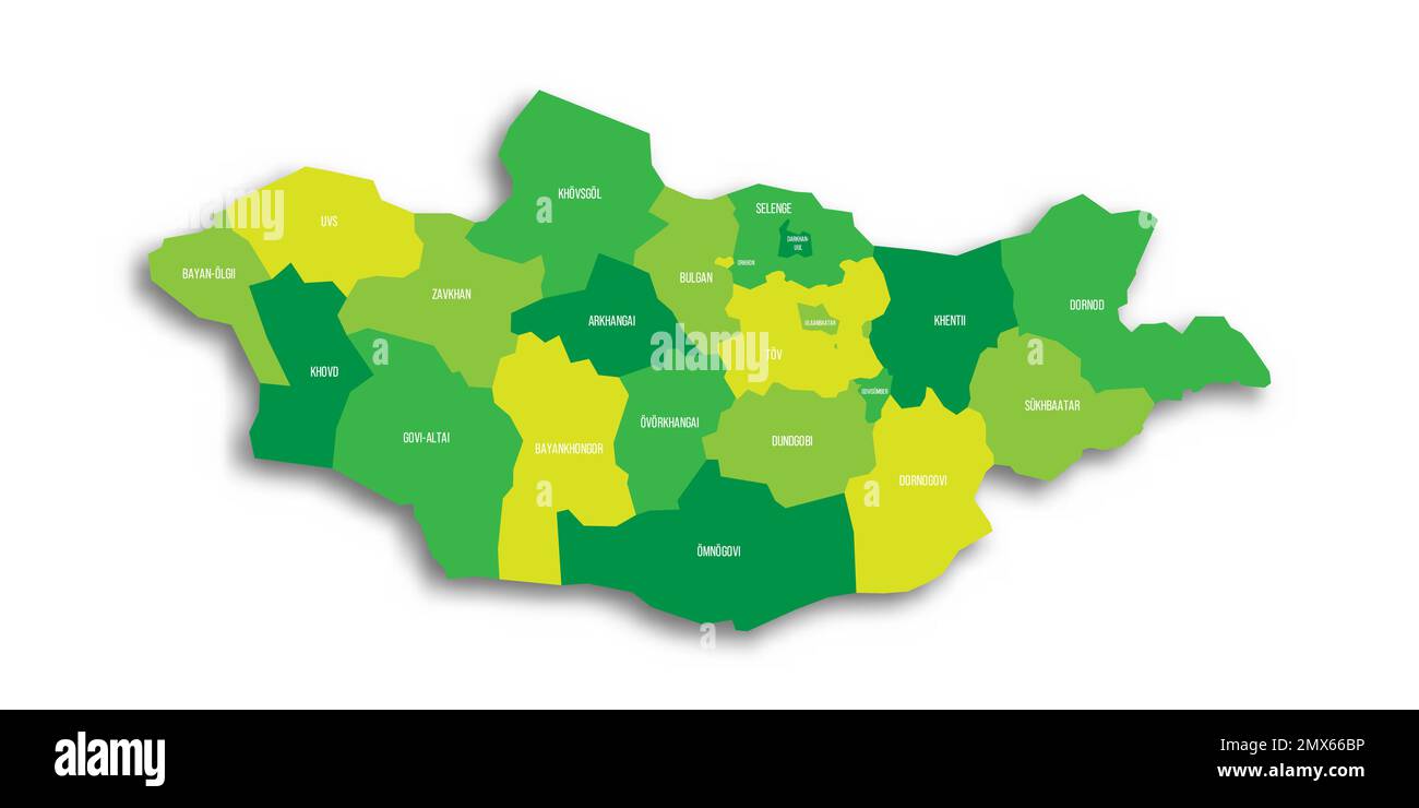 Mongolia political map of administrative divisions Stock Vector Image ...