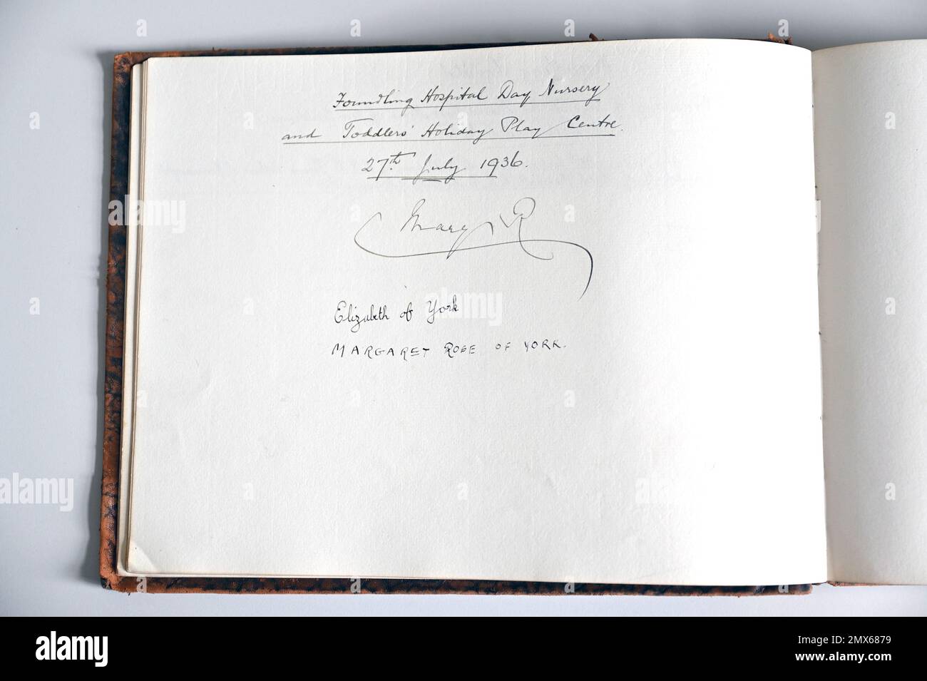 The 1936 signatures of Queen Elizabeth II, and her sister, Princess ...