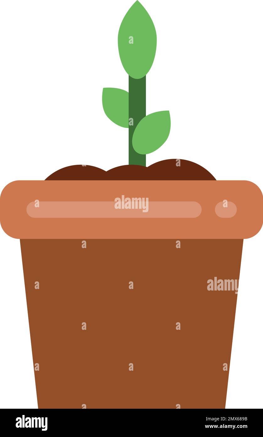 Seedling growing in flowerpot. Houseplant icon. Nature symbol Stock ...