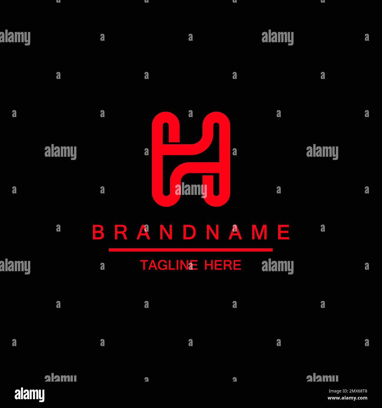 Minimal Line Letter Initial H Logo Design Template. Vector Logo ...