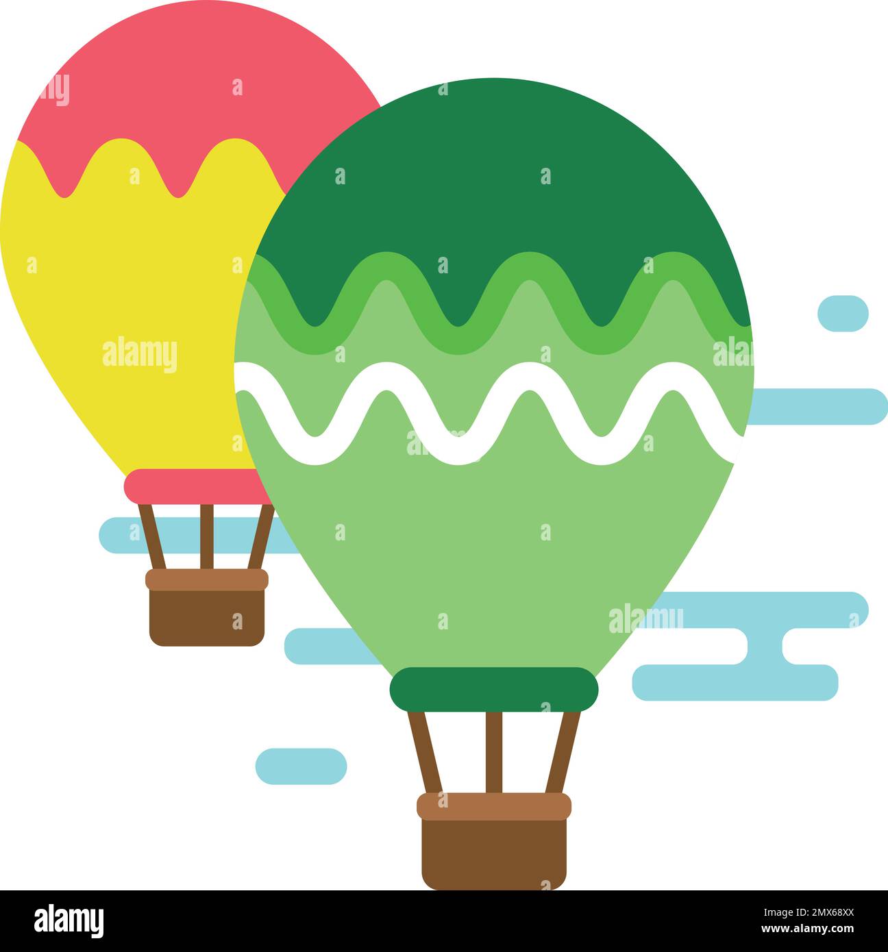 Hot air balloon blue in flight Cut Out Stock Images & Pictures - Alamy