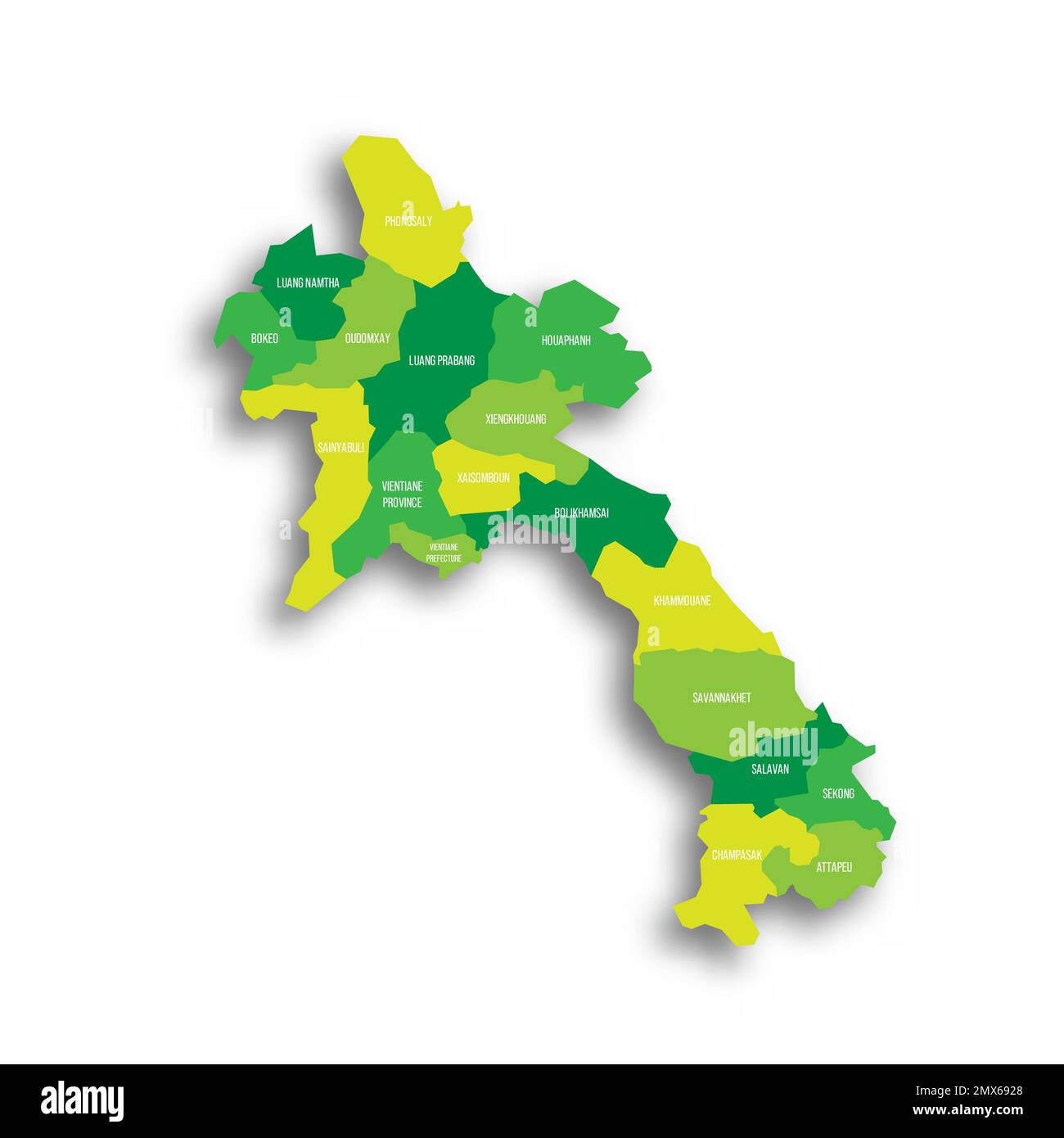 Laos political map of administrative divisions Stock Vector Image & Art ...