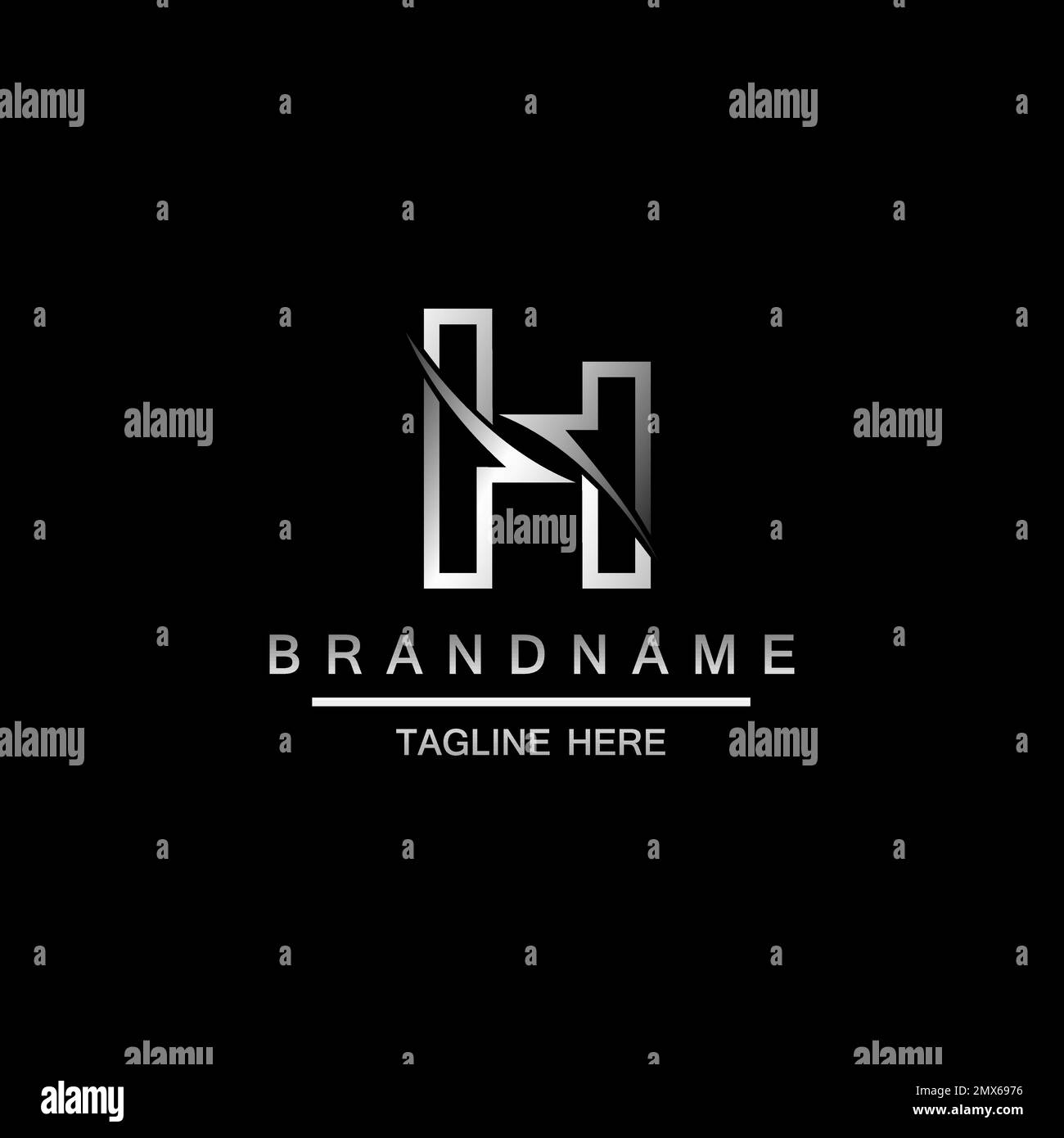 Letter H logo design template . sliced concept graphic element Stock ...