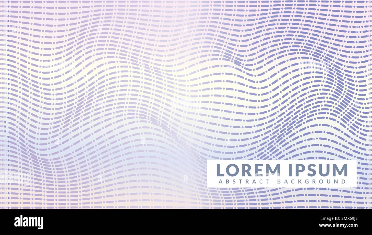 Soft violet wavy rounded dashed line pattern. Abstract background ...