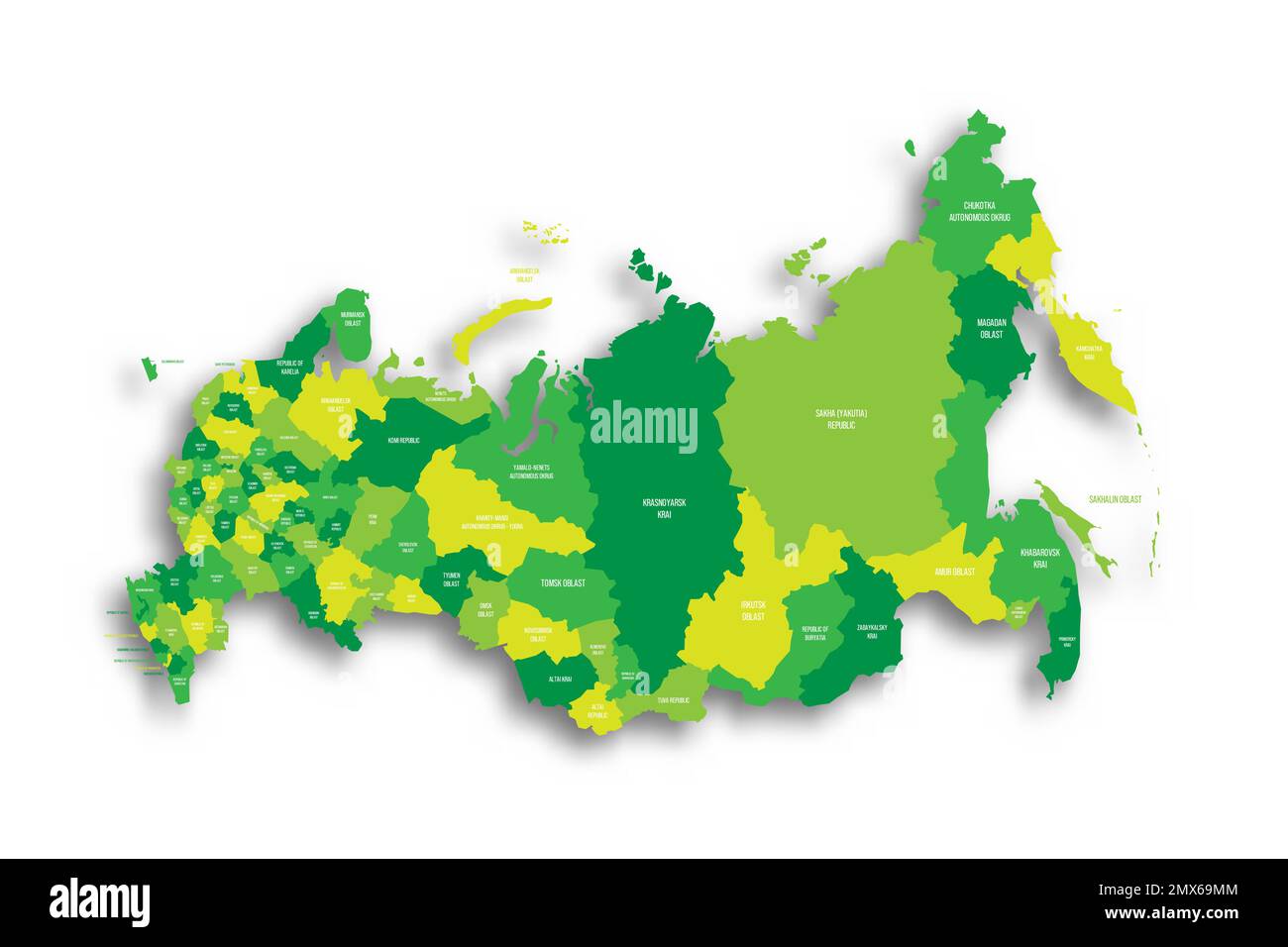 Russia political map of administrative divisions Stock Vector Image ...