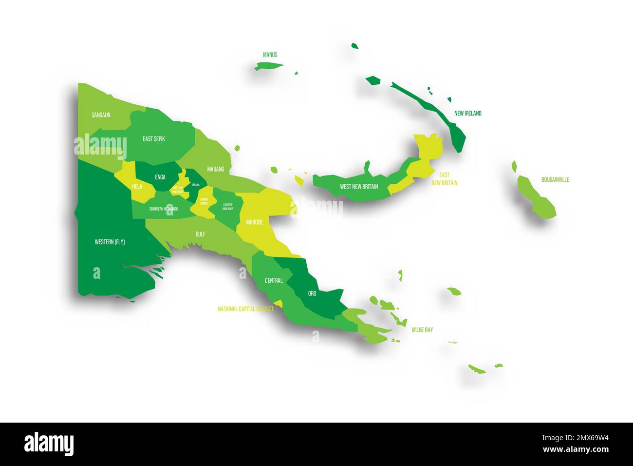 Papua New Guinea political map of administrative divisions Stock Vector ...