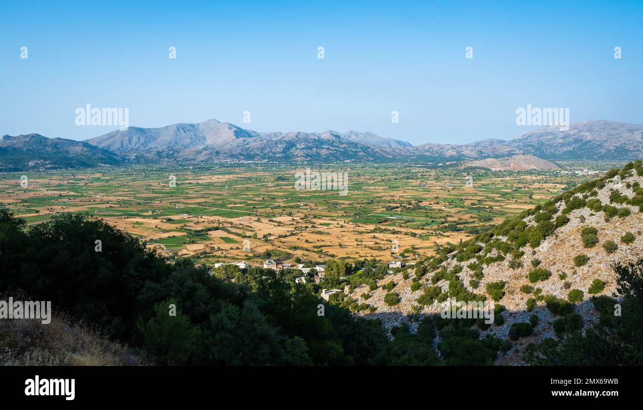 Panoramic view of Lasithi Plateau from Cave of Diktaion Andron. Amazing ...