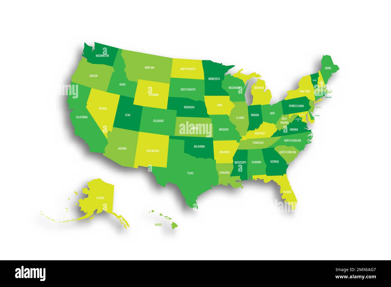 United States of America political map of administrative divisions ...