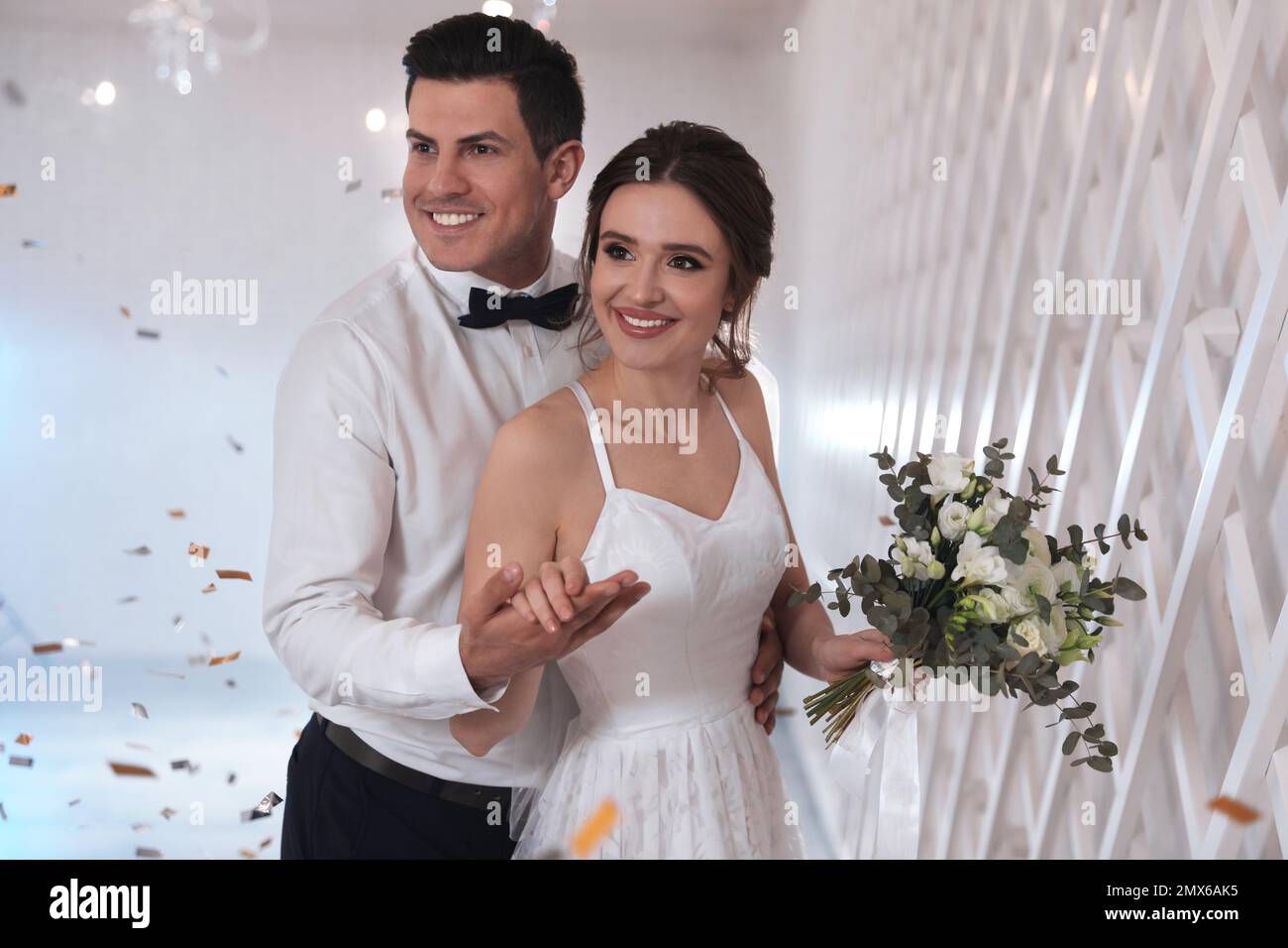 Happy newlywed couple together hi-res stock photography and images - Alamy