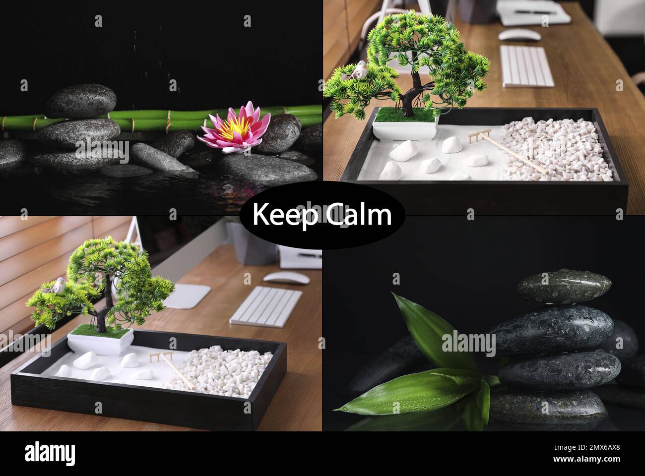 Collage of beautiful photos. Zen and calmness Stock Photo - Alamy