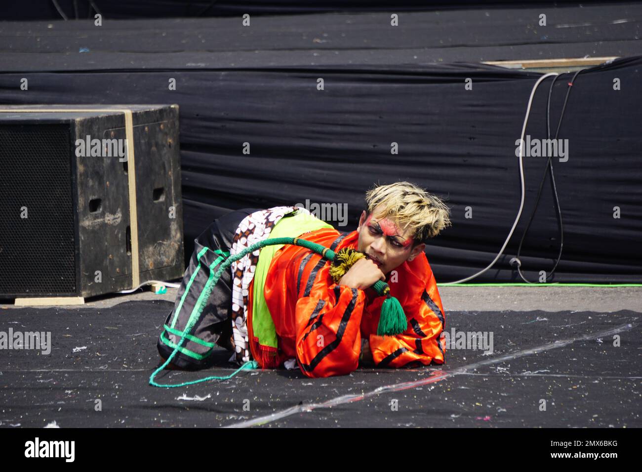 Indonesian performing Jaranan dance (kuda lumping, kuda kepang) dance ...