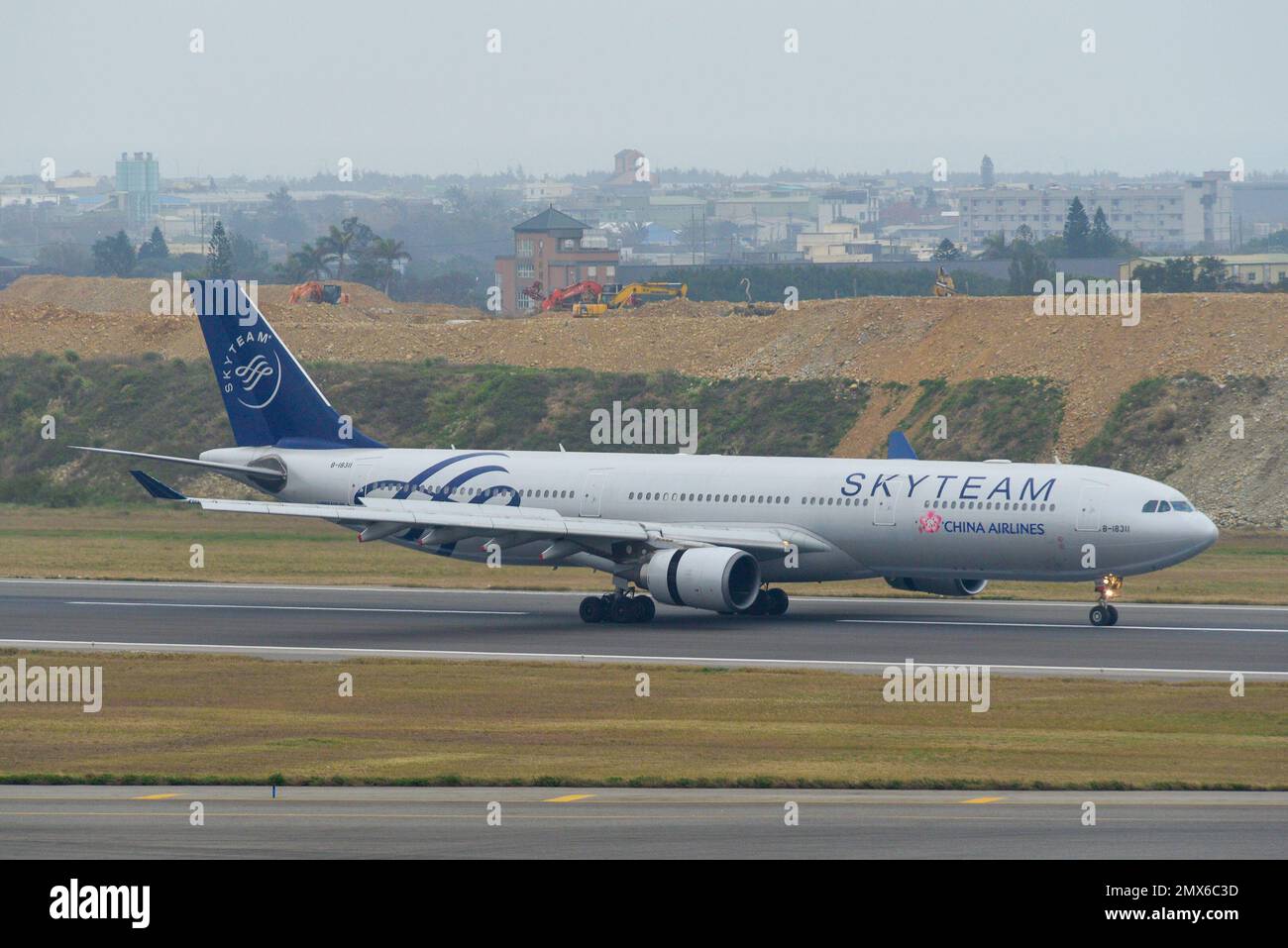 Taipei, Taiwan - Feb 2, 2023. B-18311 Airbus A330-300 China Airlines (SkyTeam livery) landing at ...