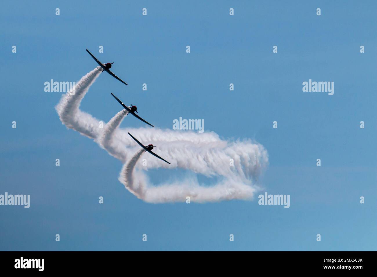 Three of the Skytypers acrobatic airplane performance team perfoming at ...