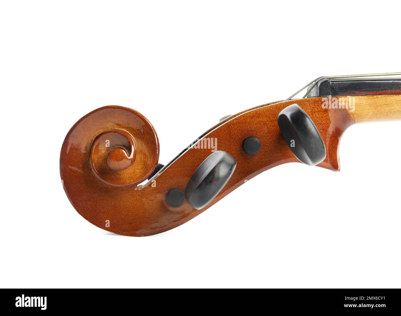 Beautiful classic violin isolated on white, closeup. Musical instrument ...