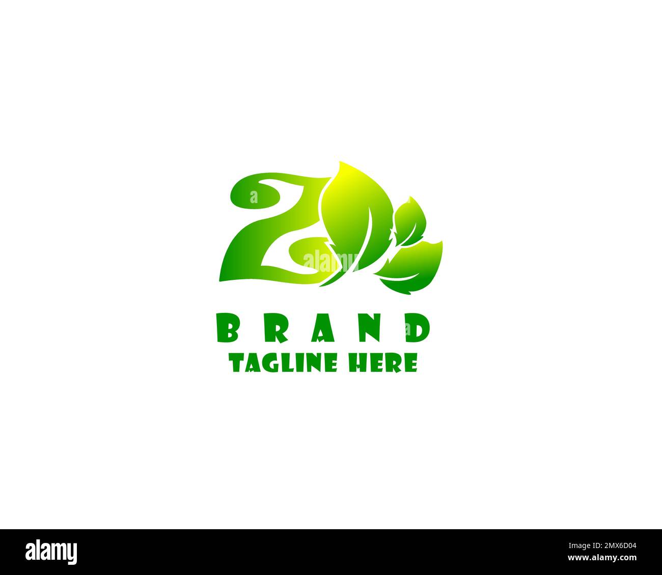 Initial Letter Z and leaf Logo. Green color isolated on White ...