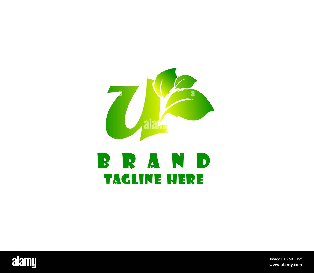 U letter leaf initial nature Logo designs, Modern Letter green Nature ...