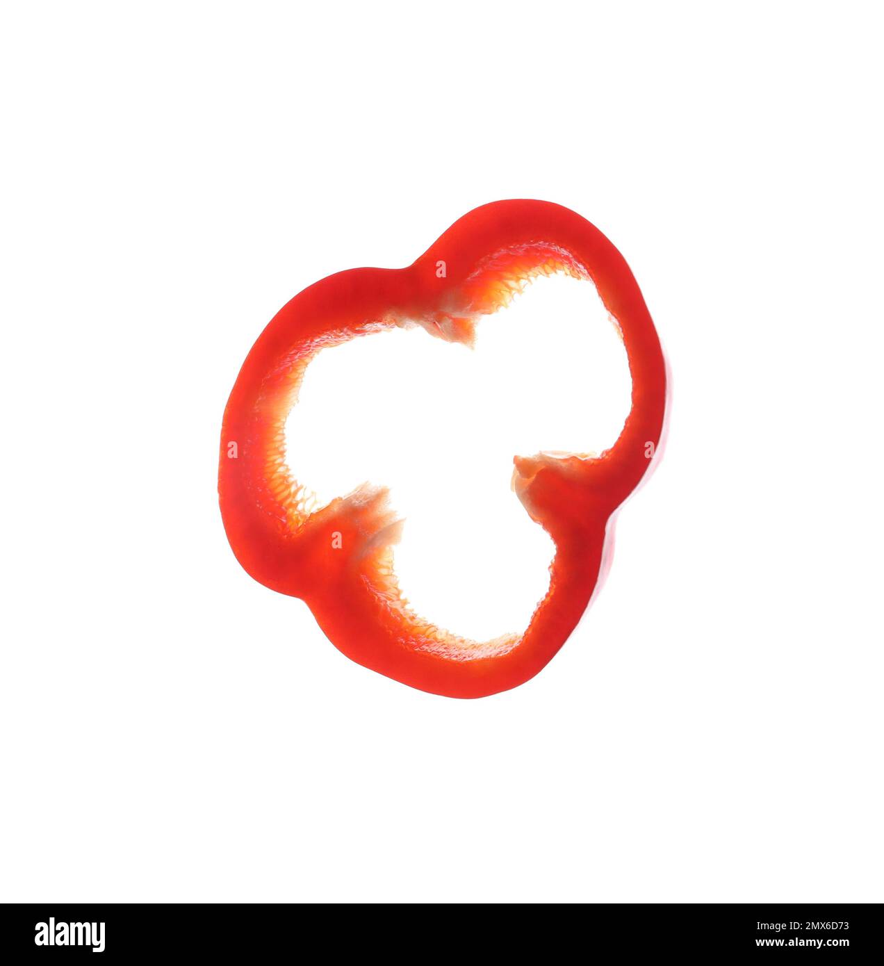 Slice of ripe bell pepper isolated on white Stock Photo - Alamy