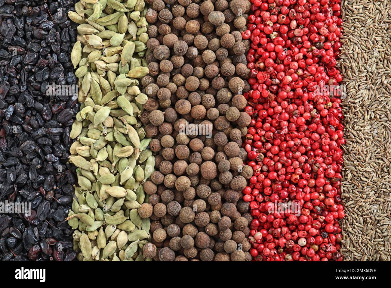 Set of different spices as background, top view Stock Photo - Alamy