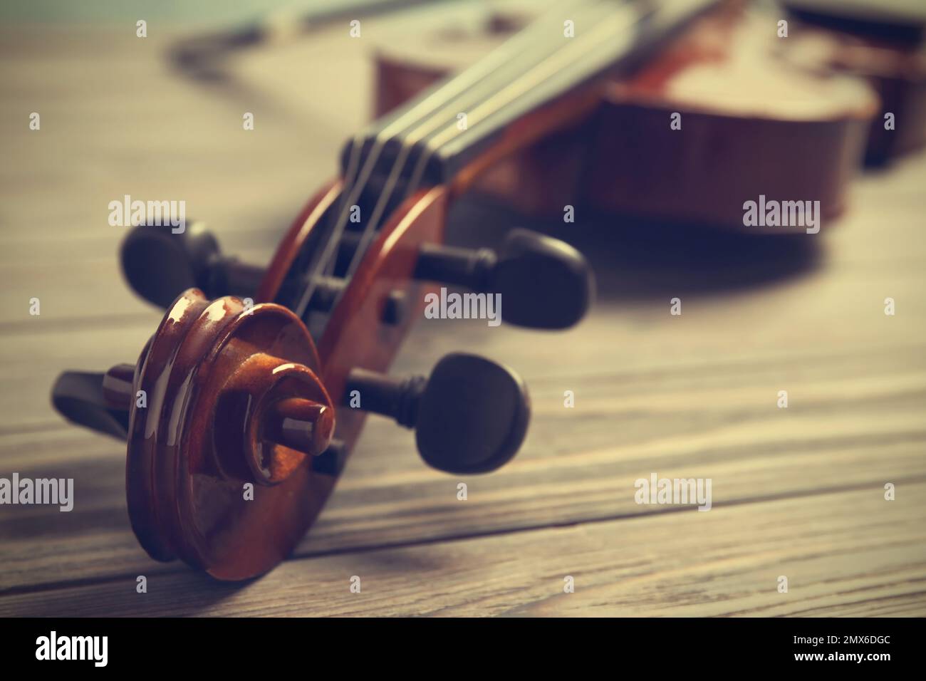 Beautiful classic violin, closeup view. Musical instrument Stock Photo ...