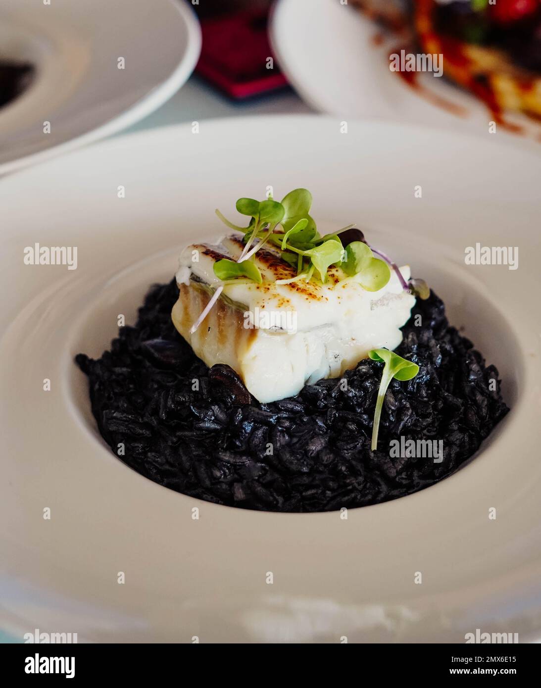 Black squid ink paella hi-res stock photography and images - Alamy