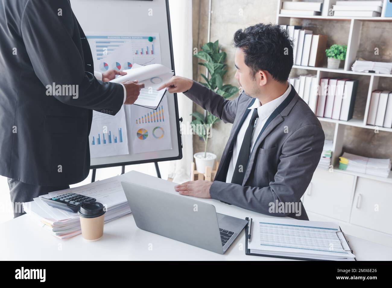 Finance and investment concept, Businessman present business finance ...