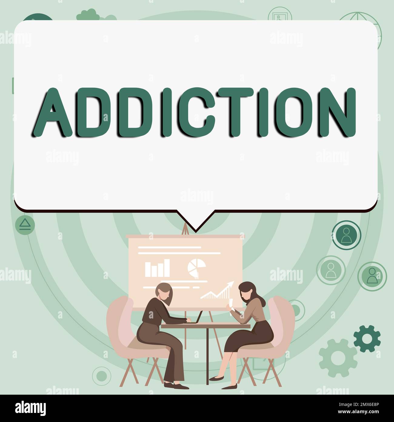 Handwriting text Addiction. Business overview condition of being ...