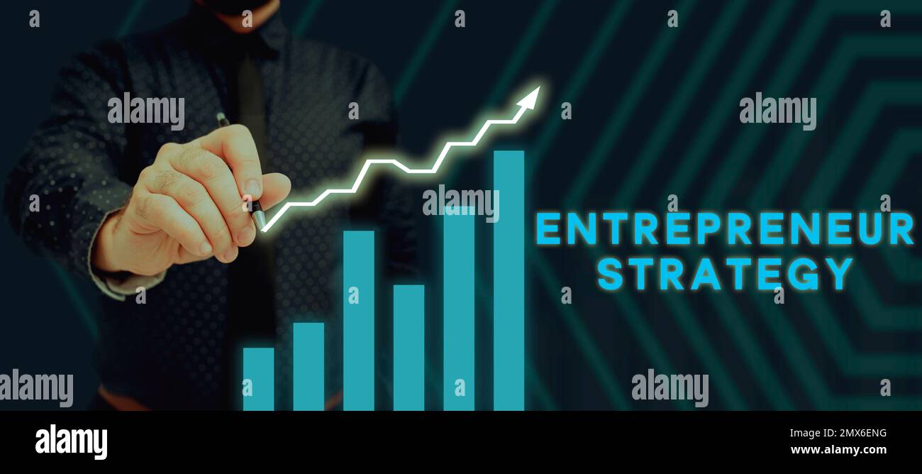 Hand writing sign Entrepreneur Strategy. Business showcase New Breed of ...