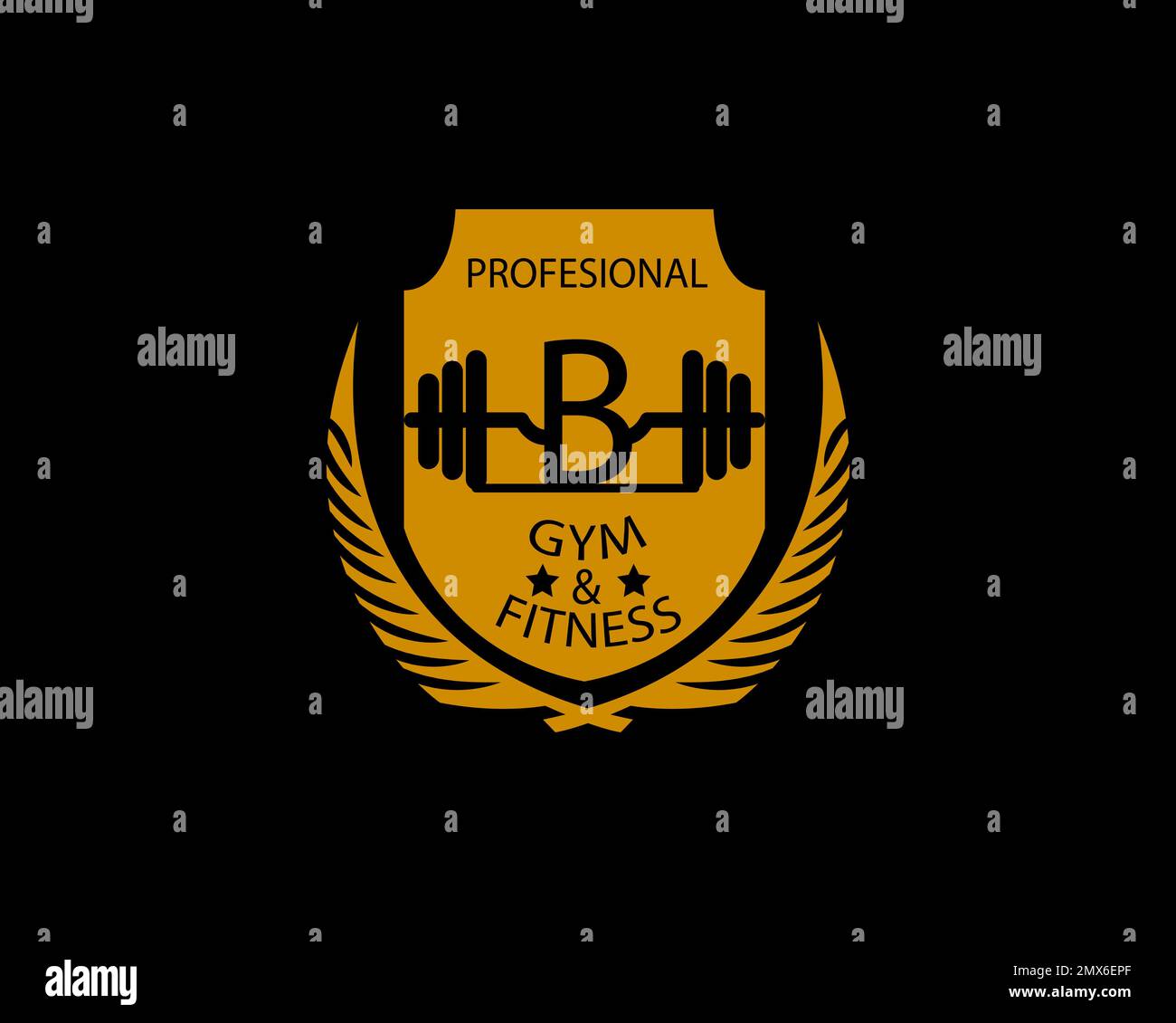B logo gym vector for identity company. initial letter fitness template ...