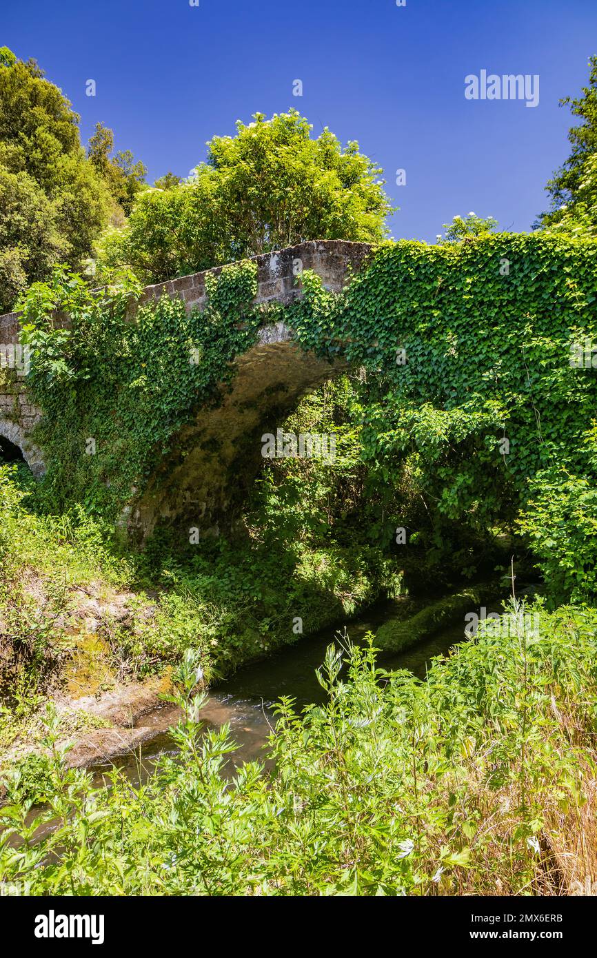 The small medieval village of Corchiano, in the province of Viterbo, in ...