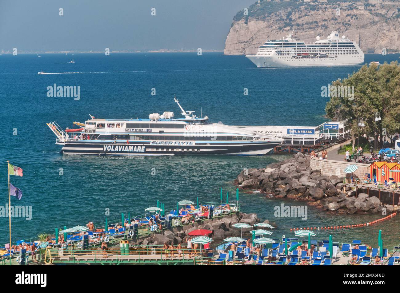 High speed craft Superflyte arriving at Sorrento from Capri, Italy. A ...