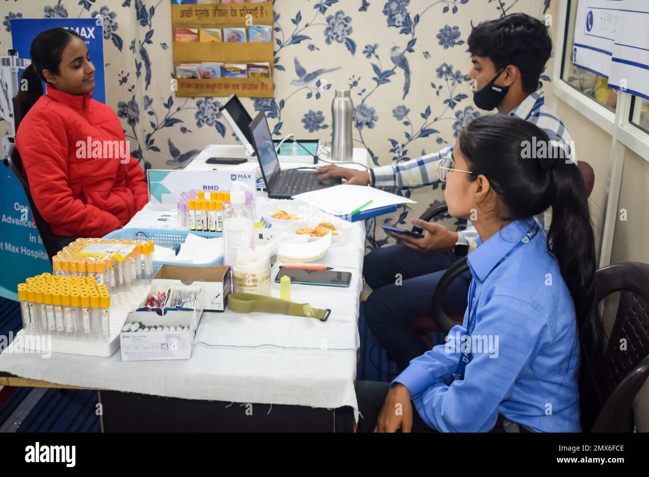 Delhi, India - November 19, 2022 – Basic routine health check-up camp ...