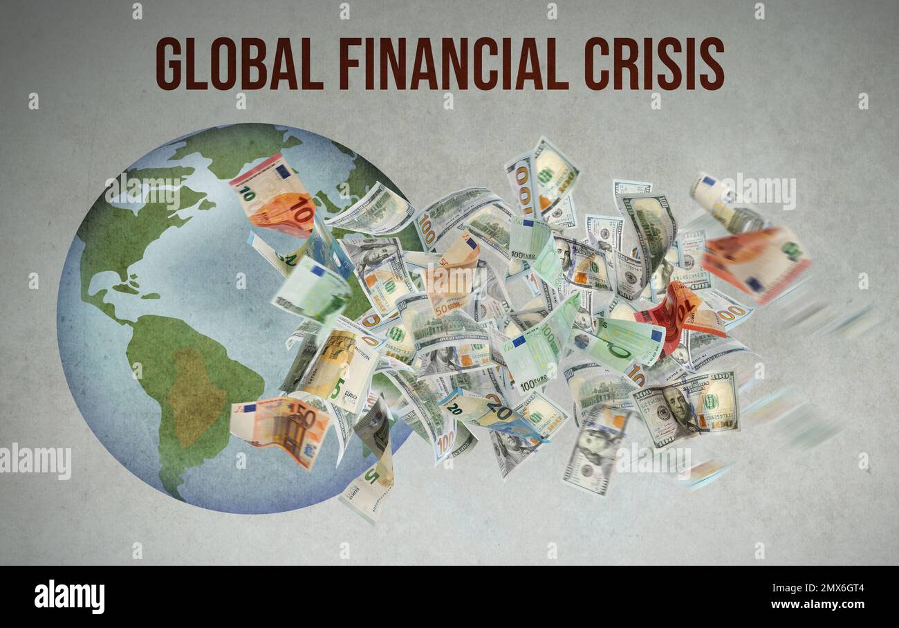 Illustration of Earth and money. Coronavirus impact on global financial ...