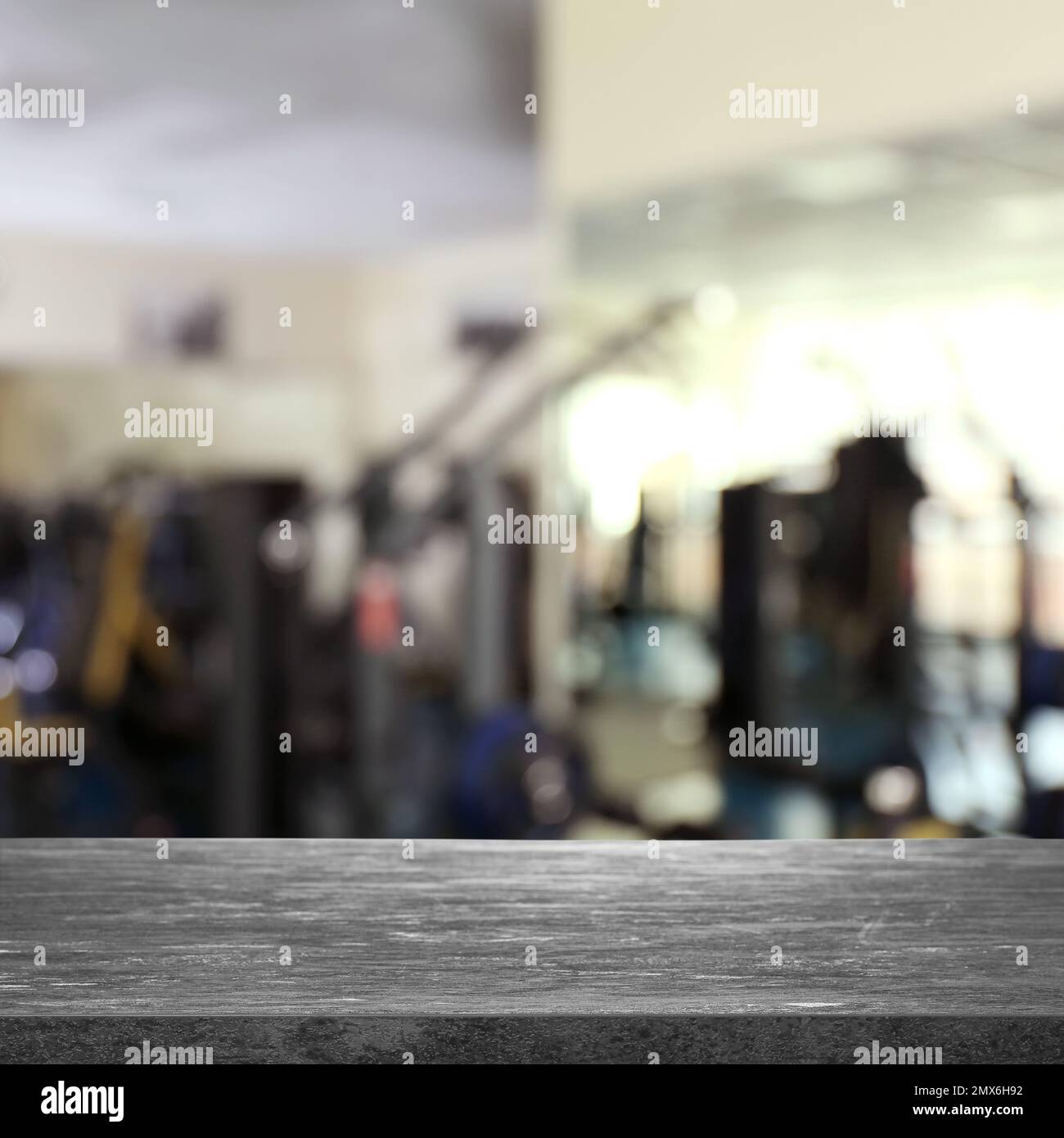 Empty stone surface in modern gym interior Stock Photo - Alamy